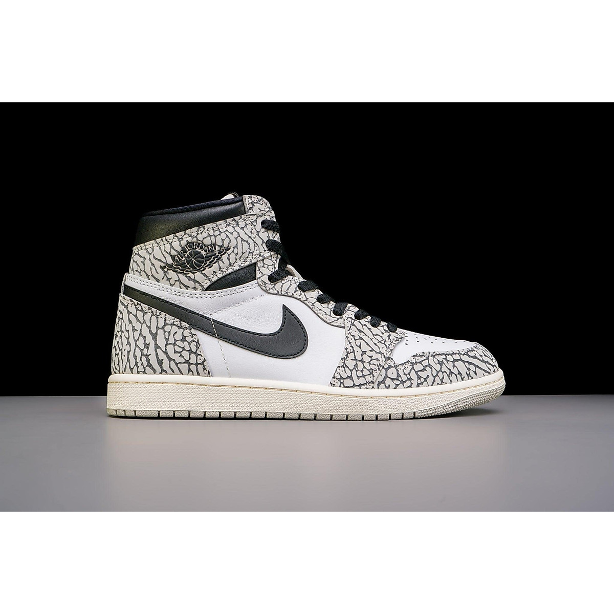 Nike Air Jordan 1 Retro High OG White Cement Grey Black Men Shoes