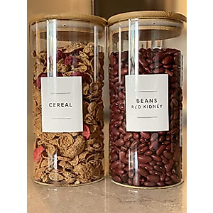 Lovable Labels Pre-Printed Farmhouse/Minimalist Pantry Labels - 168 Dishwasher Safe Pantry Container Labels Help Keep Your Pantry Storage Bins Containers Jars Bottles Canisters Organized