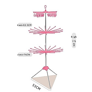 GAENZA Clothes Drying Rack Foldable Clothes Drying Rack Floor Type Adjustable Height Coat Drying Hanger Clothes Hanger Floor Folding Multi-Functional Balcony Clothes Pole Hanger Diaper Rack