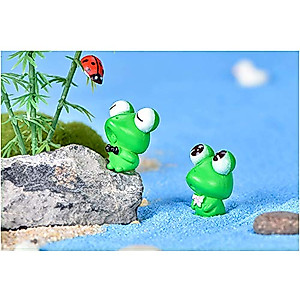 12 Pcs Resin Mini Frogs Cute Frog Miniature Figurines Animals Model Fairy Garden Miniature Moss Landscape DIY Terrarium Crafts Ornament Accessories for Home Décor (12 Pcs)
