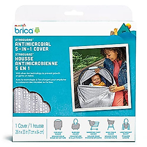 Munchkin Brica XtraGuard 5-in-1 Car Seat Cover and Nursing Cover, Grey