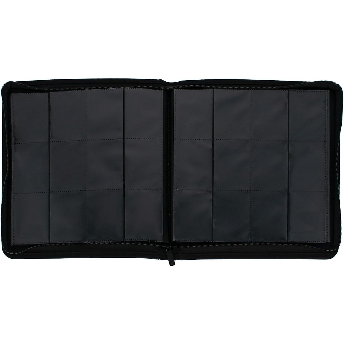 BCW 12-Pocket Zipper-Folio LX Trading Card Binder (Black) | Card Collection Binder with 480 Card Capacity | Archival Safe Pages | Secure Wrap-Around Zipper | Pocket Trading Card Holder Album