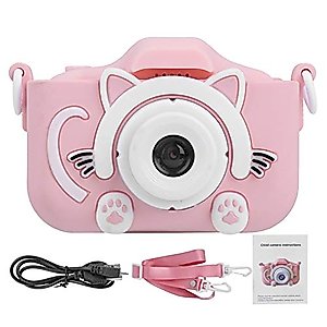 Asixxsix Digital Children Camera, Sturdy ABS Practical Durable Children Camera, for Children Kids Taking Pictures Toy Holiday Birthday Gift(Pink)