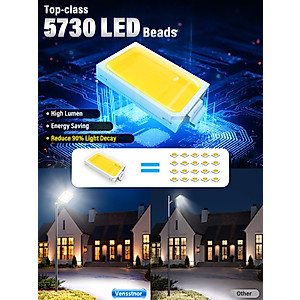 VENSSTNOR 3200W Solar Street Lights Outdoor - 6500K Wide Angle Solar Light with Motion Sensor, IP67 Waterproof Solar Parking Lot Lights Dusk to Dawn with Remote for Street Yard Garden