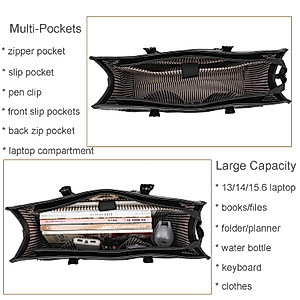 Laptop Tote Bag for Women 15.6 Inch Leather Computer Totes Trendy Business Office Work Briefcase
