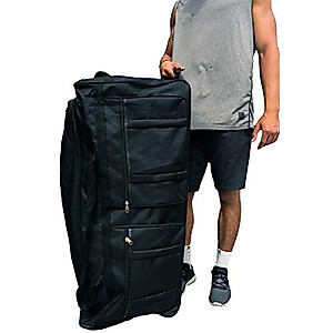 Gothamite 42-inch Rolling Duffle Bag with Wheels, Luggage Bag, Hockey Bag, XL Duffle Bag With Rollers, Heavy Duty Oversized Storage Bag