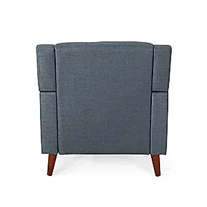 Christopher Knight Home Evelyn Mid Century Modern Fabric Arm Chair, Dark Gray, Walnut