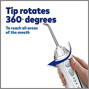 Waterpik Cordless Advanced Water Flosser For Teeth, Gums, Braces, Dental Care With Travel Bag and 4 Tips, ADA Accepted, Rechargeable, Portable, and Waterproof, White WP-580