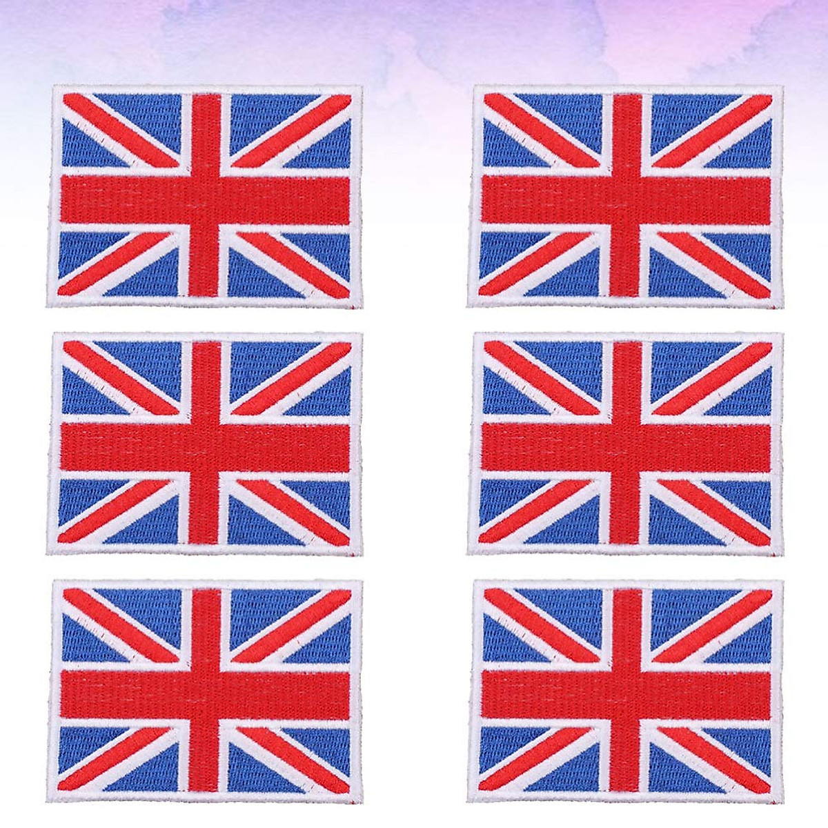 TENDYCOCO British Union Jack Embroidered Patch England Flag UK Great Britain Iron on Sew on Emblem Art Craft Patches for Clothes Jacket Costume Hat 6pcs
