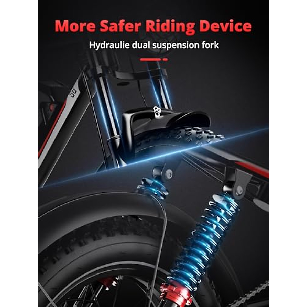 AMYET S8 Electric Bike for Adults, Peak 3000W Dual Motor AWD 48V 25Ah Ebike 35MPH Electric Bicycles 7-Speed with Full Suspension Fork Hydraulic Disc Brake Max Range 75+ Miles Electric Bike (Black)