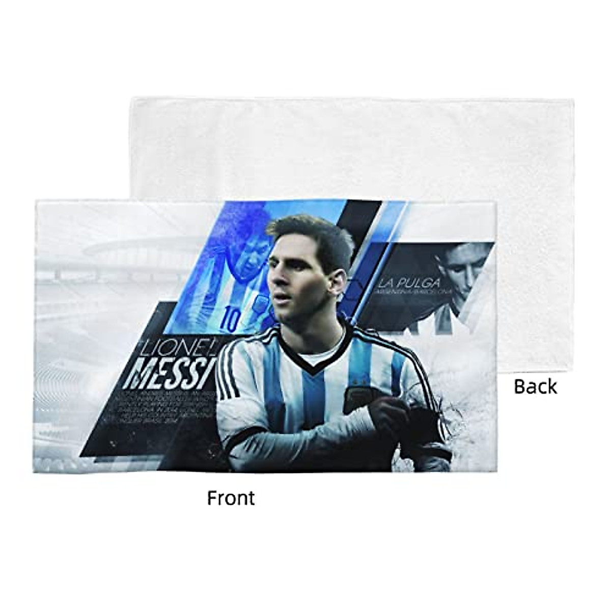 King of Argentina #10 Messi Facial Washcloths Face Wash Cloth Soft Fast Drying Facial Cleansing Cloth for Face 16 X 27.5 Inch
