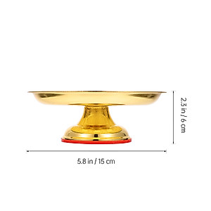 Hemoton 1pc Fruit Plate Cupcake Display Holder Fruit Holder Buddhist Bowl Appitizer Dish Buddha Decoration God Offering Bowl Buddhist Offering Plate Cake Dome Candy Bowl Counter Zinc Alloy