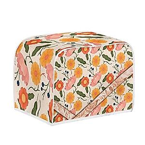 Doojoayie Colorful Broken Flowers 4 Slice Toaster Cover Bread Toaster Oven Dustproof Cover Appliance Cover Toaster Dust for Most Standard Toasters