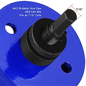 LANIAKEA 4-1/8-Inch Bi-Metal Hole Saw 105MM M42 Annular Hole Cutter HSS Variable Tooth Pitch Holesaw Set with Arbor Blue for Home DIYer