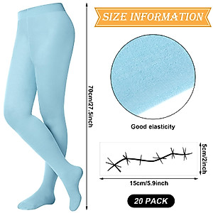 Retisee Costume Accessories Include 20 Sheet Realistic Fake Scars Temporary Tattoos with Solid Colored Opaque Footed Tights Horror Cosplay Accessories for Adults Kids