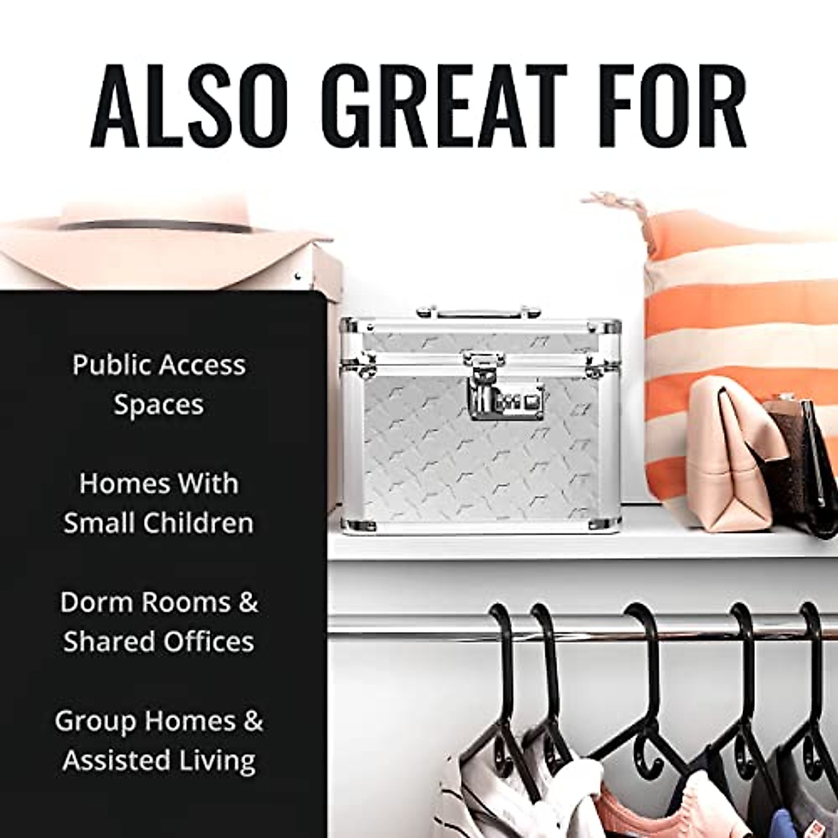 Vaultz Combination Lock Box - Secure Safe for Documents, Valuables, Medicine & Money - 10 x 7.25 x 7.75 Inch - Silver Treadplate