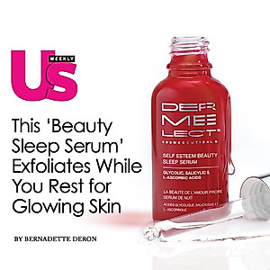 Dermelect Cosmeceuticals Self-Esteem Beauty Sleep Serum for Face - Glycolic Acid, Salicylic Acid, L-Ascorbic Acid, Resurfacing Serum for Acne Spots, Pores, Wrinkles, 1 oz