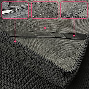 XOLLOZ Lash Bed Topper | Comfortable Mattress Topper for Lash Extension Table - with Four Corner Straps & Anti-Slip Bottom (Black)