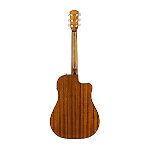 Fender CD-60SCE Dreadnought Cutaway Acoustic Electric Guitar, with 2-Year Warranty, Fishman Pickup and Preamp System, Natural, Left-Handed