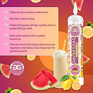 Galaxy Gas Watermelon Lemonade Whipped Cream Dispenser Tank, Nitrous Oxide, 1L, 615 Gram, 1 Cylinder