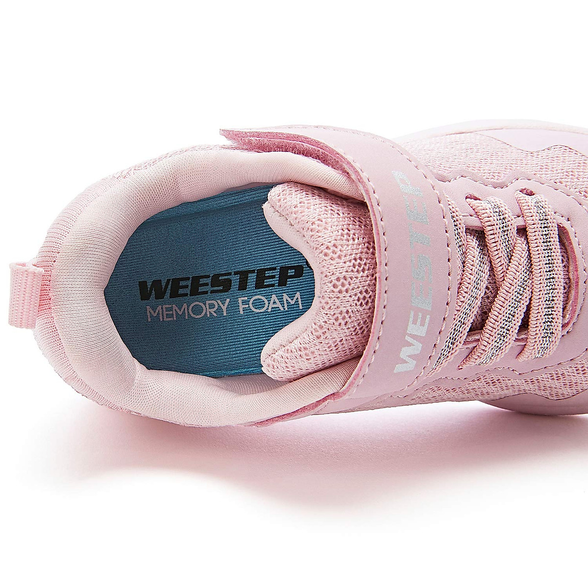 Weestep Little Kid Boys and Girls Lightweight Hook and Loop Running Sneaker, Pink, 2 Little Kid