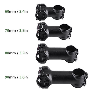 JEELAD 31.8 Bike Stem 7° Degree 60mm 70mm 80mm 90mm Handlebar Bicycle Stem Riser Bar Clamp for Most Bicycle Mountain Road Bike MTB BMX Cycling