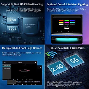 13.3" Upgrade Android 11 Car Headrest Video Players with 2.4G/5G Dual Brand WiFi, Dual Rear Seat TV Monitors Can Sync Screens, IPS Touch Screen 4K Tablets, HDMI Out/in Bluetooth FM USB-2G+32G