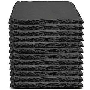 12 Pack 4 x 4 Inch Stone Coasters Bulk Cup Coaster Set, Personalized Engraving DYI Bulk Square Coasters with Anti-Scratch Bottom for Bar Kitchen Home