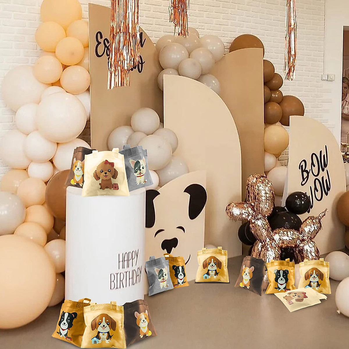 BANBALLON 20 PCS Dog Party Favor Bags Puppy Non-Woven Gift Bags Treat Gift Bags For Kid Birthday Party Dog Theme Party Baby Shower Goodie Bags Supplies