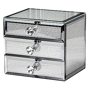 Yalych Jewelry Box Jewelry Boxes 3 Tier Jewelry Box For Women High-end Glass With Drawers Watch And Earring Jewelry Storage Box jewellery case Jewelry Organizer