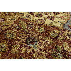 Unique Loom Voyage Collection Traditional Oriental Classic Intricate Medallion Design Area Rug, Runner 2' 2" x 6' 0", Ivory/Brown
