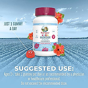 Kids Magnesium Citrate Gummies by MaryRuth's | 2 Month Supply | Sugar Free | Magnesium Supplement | Calm Magnesium Gummies for Kids 2+ | Bone, Nerve, Gut Health | Vegan | Non-GMO | 60 Count
