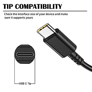USB-C-Chromebook-Charger-Replacement for HP Chromebook X360 15 14 14a 14b 14c 11 Series 15-de0518wm 14-ca02inr 14a-ca0090wm 11A G8 G7 G6 EE，Spectre X360 12 13 15 Series AC Adapter Power Cord