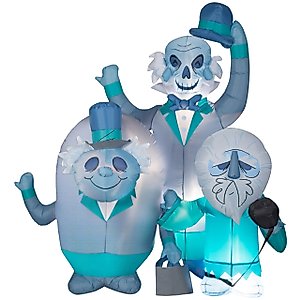 Gemmy Airblown Haunted Mansion Hitchhiking Ghosts Scene Disney, 6 ft Tall, blue