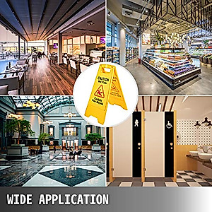 BestEquip 16 Pack Wet Floor Sign, 25" Caution Signs Wet Floor, Fold-Out Wet Floor Sign Bilingual, Double Sided Wet Floor Cones, Wet Sign Floor Sign for Restaurant Restroom Office