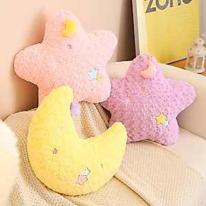 Ukadou Lovely Star Plush Throw Pillow Super Soft Star Shaped Pillow Decorative Stuffed Plush Pillow Cushion Fluffy Nursery Pillow for Livingroom Playroom Bedroom Reading Nook Decor (Purple)