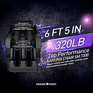 KAHUNA MASSAGE CHAIR SM-7300 Dark Brown/Black for Premium Quality Comfort and Relaxation at Home-Total 9 Auto Programs Including 4 Special Programs with SL-Track Rollers - White Glove Delivery