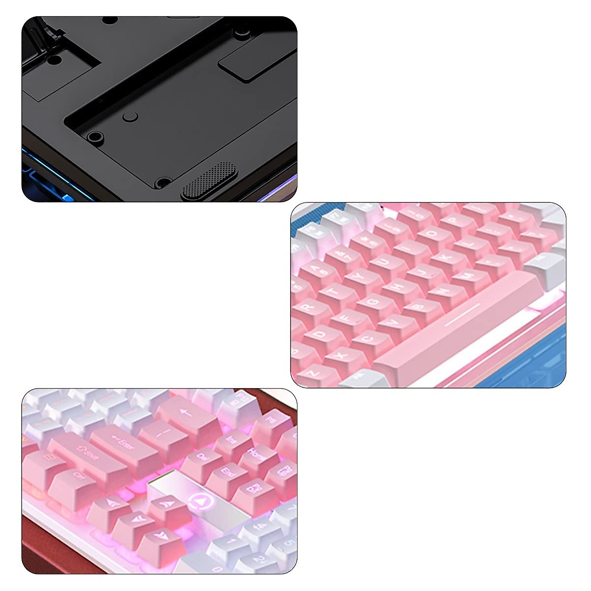 SOLUSTRE 104 Hardware Ultra Compact Keyboard Mechanical Electronic RGB Keyboard Private Model Computer Wired Keyboard USB Wired Keyboard Wired k500 Accessories Mechanical Feel Shine abs