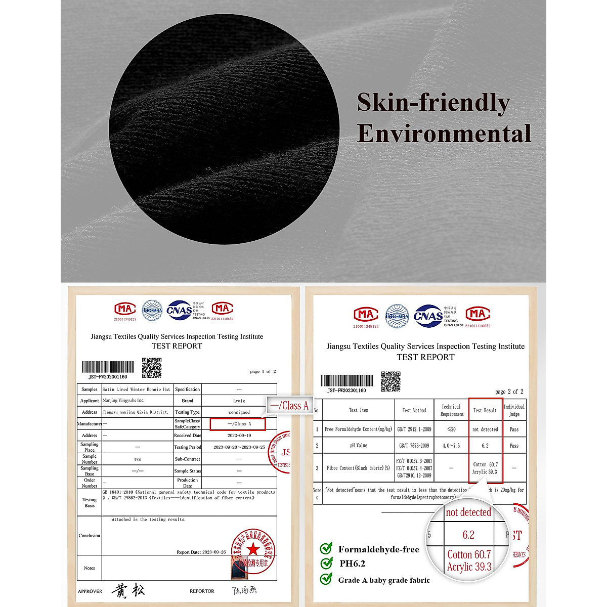 Satin Lined Winter Beanie Hats for Women Unisex Cotton Knitted Cuffed Knit Hat with Silky Lining Slouchy Skull Cap Black