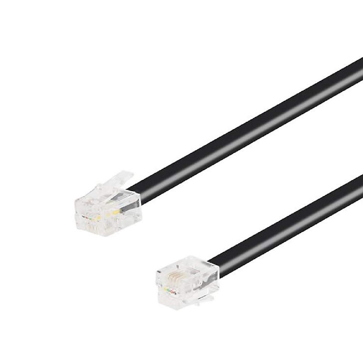 Part Express EopZol 10ft Telephone Line Cord Cable Wire 6P4C RJ11 DSL Modem Fax Phone to Wall Black