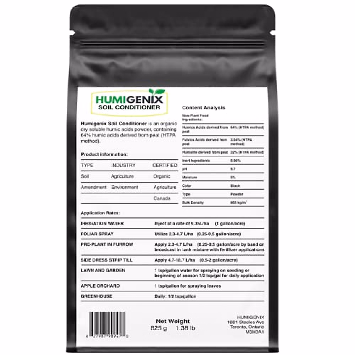 Humic Acid for Plants - Organic Soil Conditioner Fertilizer for Garden, Lawn and Vegetable Crops. (40K sqft Per Bag)