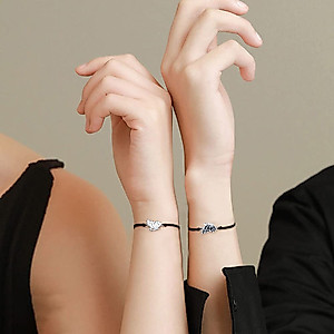 JENDEAR Friendship Bracelets Best Friend Matching Bracelets, Butterfly Handmade Rope Bracelet Meaningful Gifts for Women