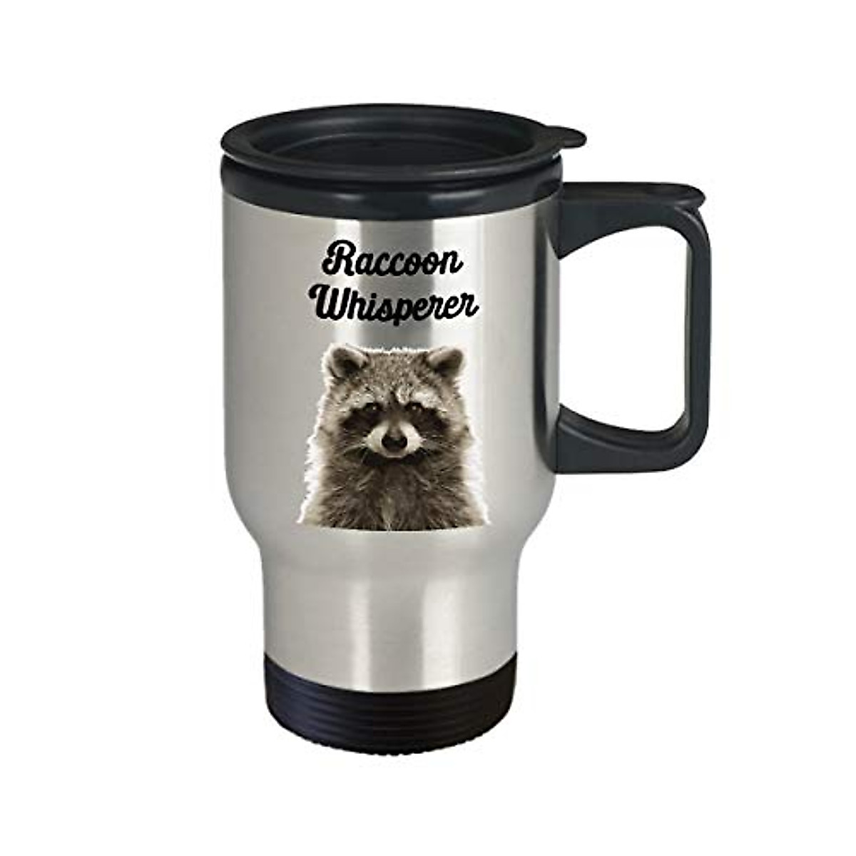 SpreadPassion Raccoon Whisperer Travel Mug - Funny Tea Hot Cocoa Coffee Insulated Tumbler Cup - Novelty Birthday Christmas Gag Gifts Idea