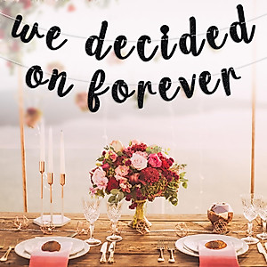 We Decided on Forever Banner, Sweet Engagement Bridal Shower Party Decorations, Future Mr&Mrs/Just Engaged, Newly Engaged Couple Engagement Wedding Party Decoration Supplies