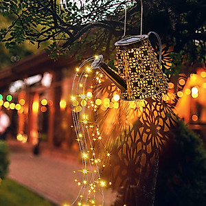 B-Best Solar Lights Outdoor Garden Decorations,Watering Can Landscape Light Large Hanging Lantern ,Outside Waterproof Patio Decor Perfect Gardening Gift