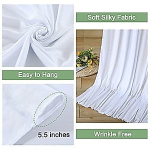 10ft x 10ft White Backdrop Curtains Panels for Party Wrinkle Free Fabric Backdrop Drapes Decorations Cloth for Wedding Baby Shower Photography Engagement Bridal Shower Gender Reveal Background Curtain