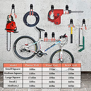 REMIAWY Garage Hooks, Heavy Duty Garage Storage Hooks Steel Tool Hangers for Garage Wall Mount Utility Hooks and Hangers with Anti-Slip Coating for Garden Tools, Ladders, Bikes, Bulky Items 12 Pack