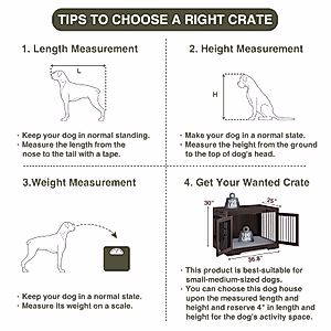 Lovitgo 37 Inch Dog Crate Furniture for Medium Small Dog, Wooden Heavy Duty Dog Kennel with Three Doors,Wooden Cage Kennel Furniture Indoor, Espresso