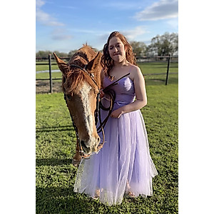 Sevintage Sweetheart Prom Dresses for Teens Spaghetti Straps Dress 2022 Long Tulle Formal Evening Party Dusty Rose US8