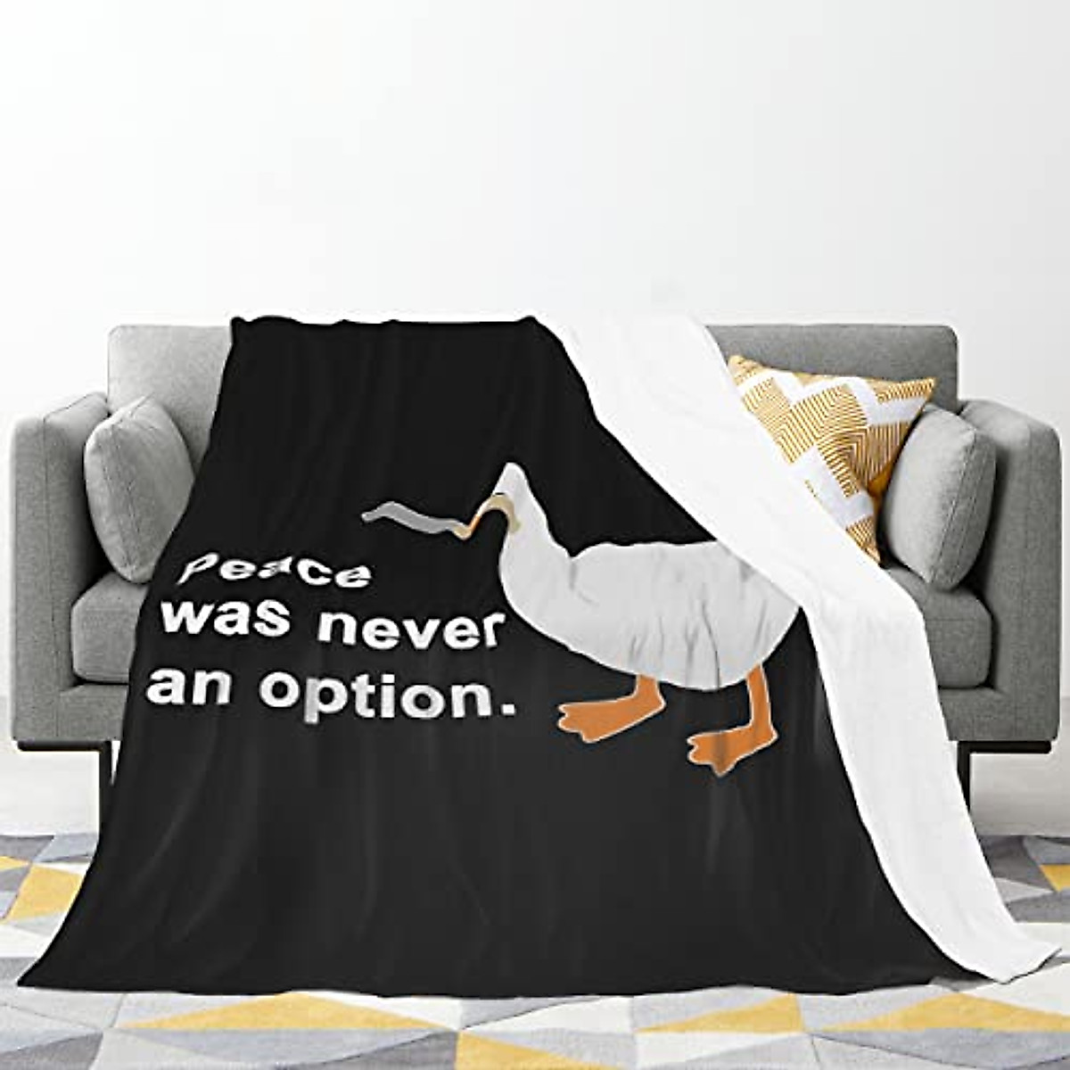 Peace was Never an Option Goose Super Soft Flannel Throw Blanket 50"x40" Lightweight Shaggy Air Conditioner Blanket Cooling Summer Blanket Towel Blanket for Couch